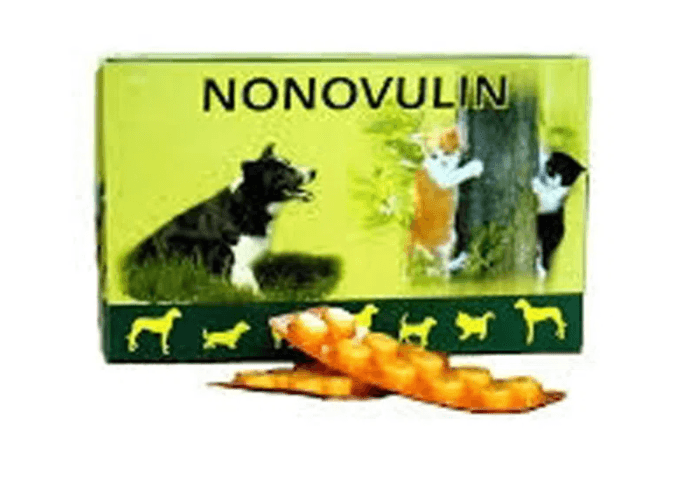 Nonovulin Anti-Estrus Pills for Dogs and Cats 100 pills box
